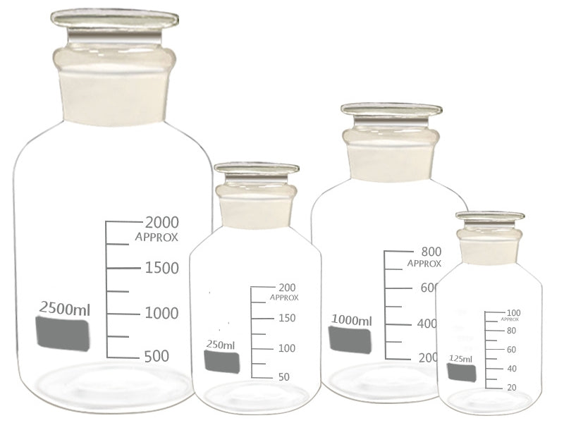 MSE PRO High Purity 99.99% Quartz Reagent Bottles with Stoppers | MSE ...