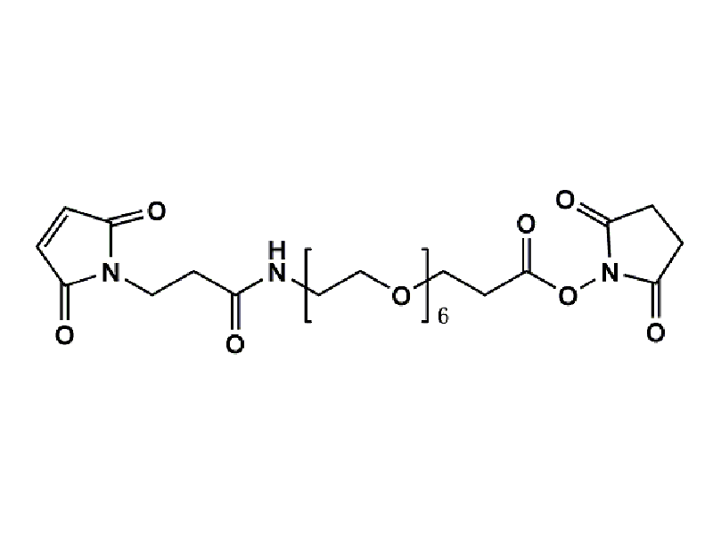 Monodispersed Poly(Ethylene Glycol) from PurePEG:Maleimide-NH-PEG6-CH2CH2COONHS Ester | PurePEG