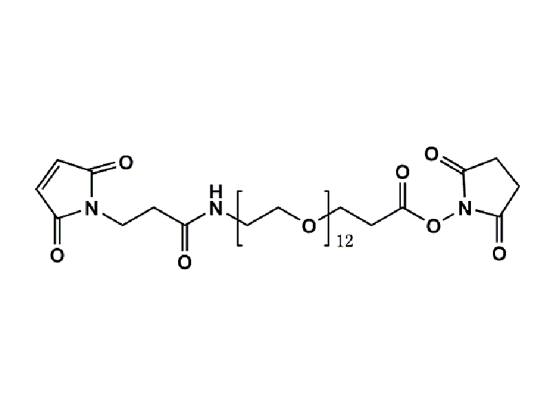 Monodispersed Poly(Ethylene Glycol) from PurePEG:Maleimide-NH-PEG12-CH2CH2COONHS Ester