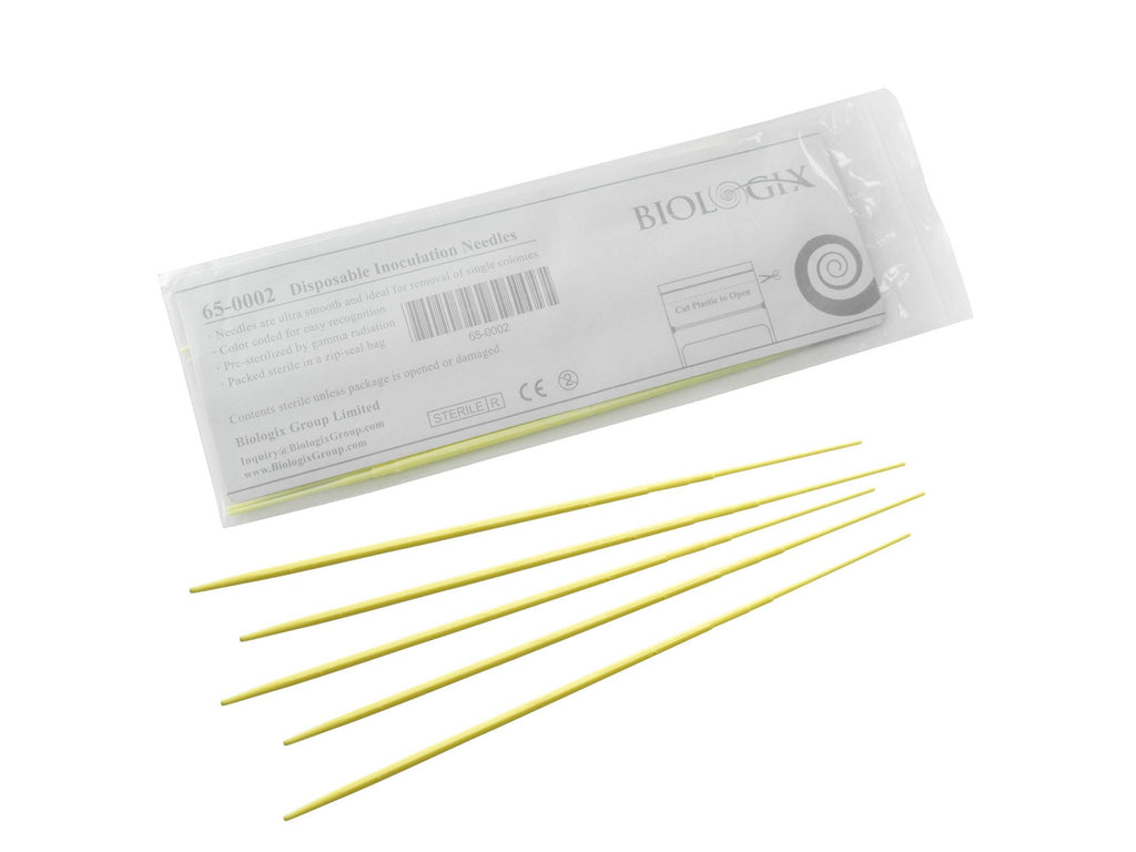 Biologix Inoculating Needles, Yellow, 25/Bag, 40Bags/Case | Biologix