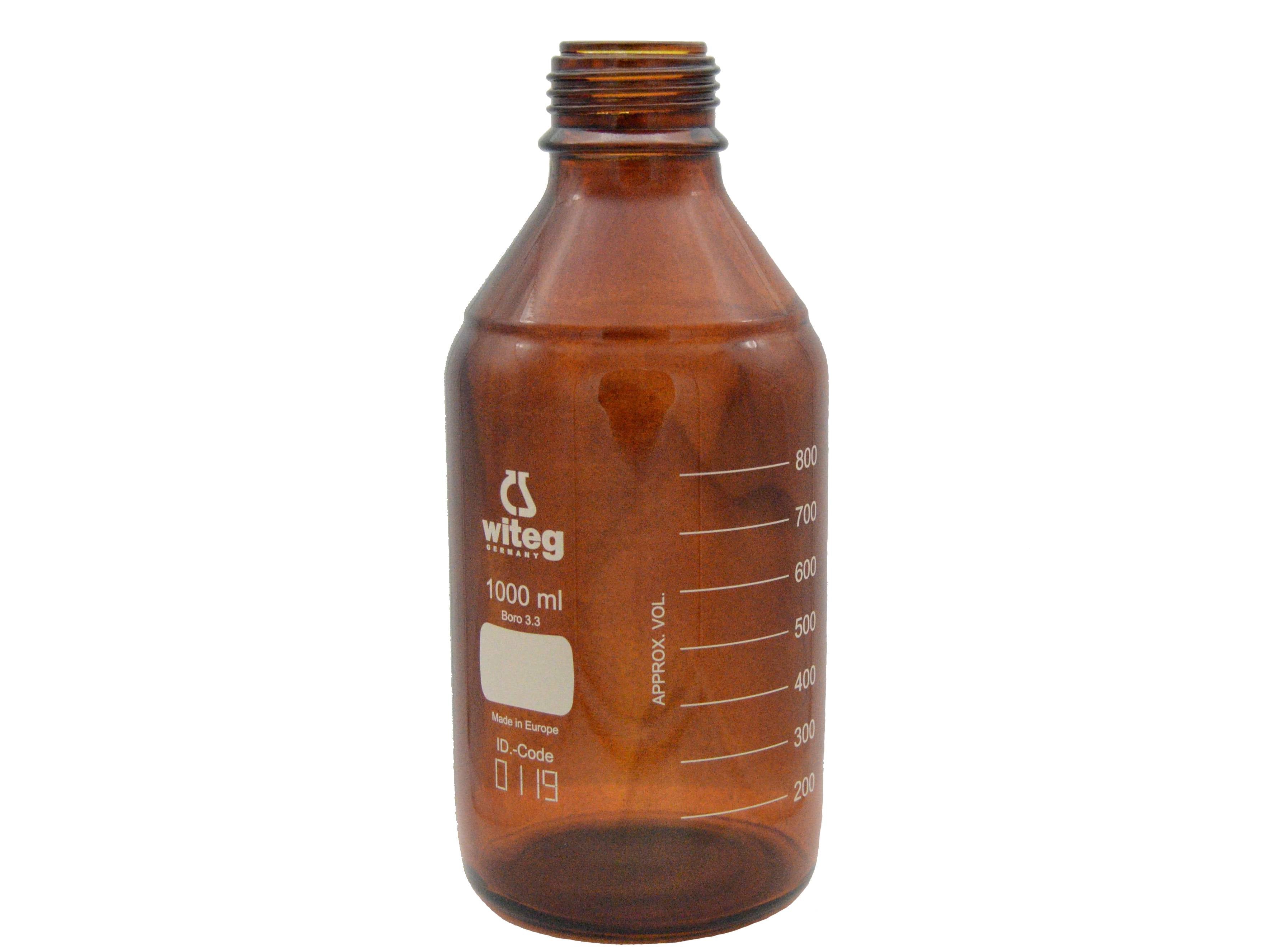 Witeg Laboratory Bottles With Screw Thread Amber Stained Borosilicate ...