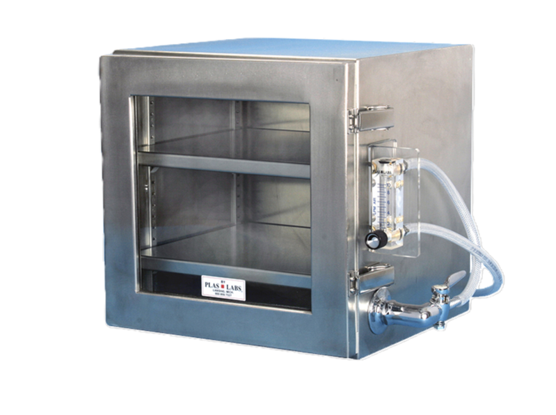 PLAS LABS Stainless Steel Desiccator (12" x 12" x 12") | PLAS LABS