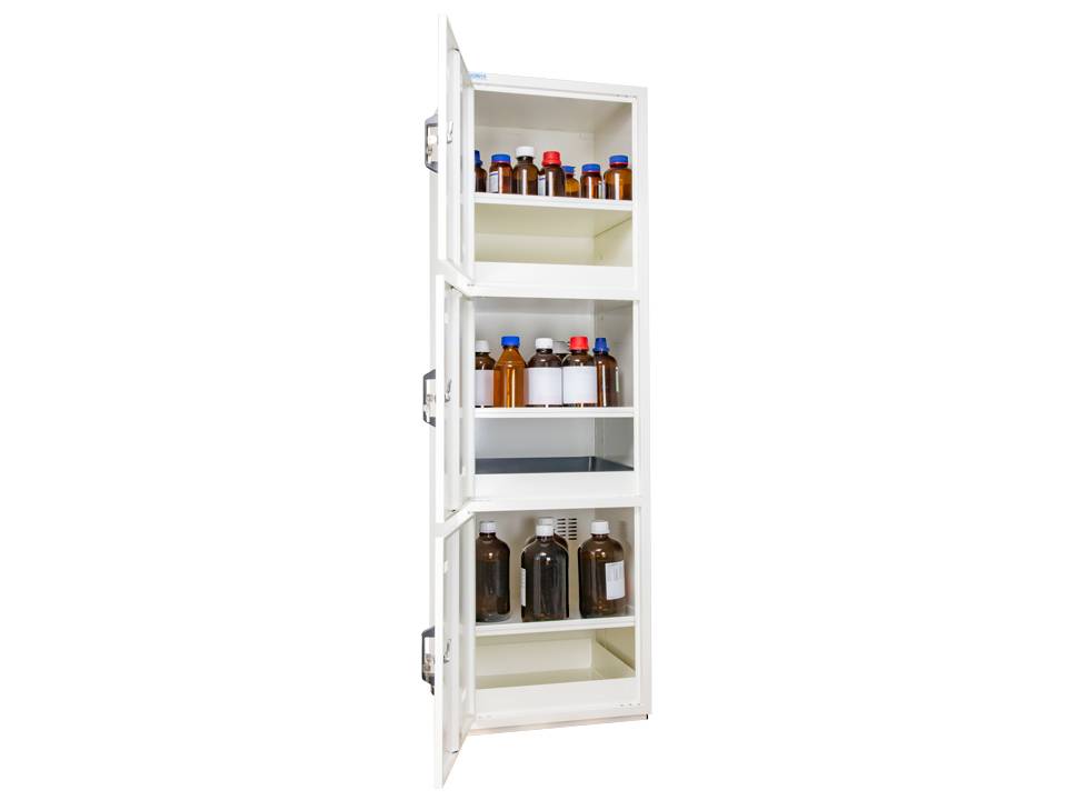 Ecosafe 3- Door Tall Safety Cabinet - 3 Compartments, Including PVC Eq ...