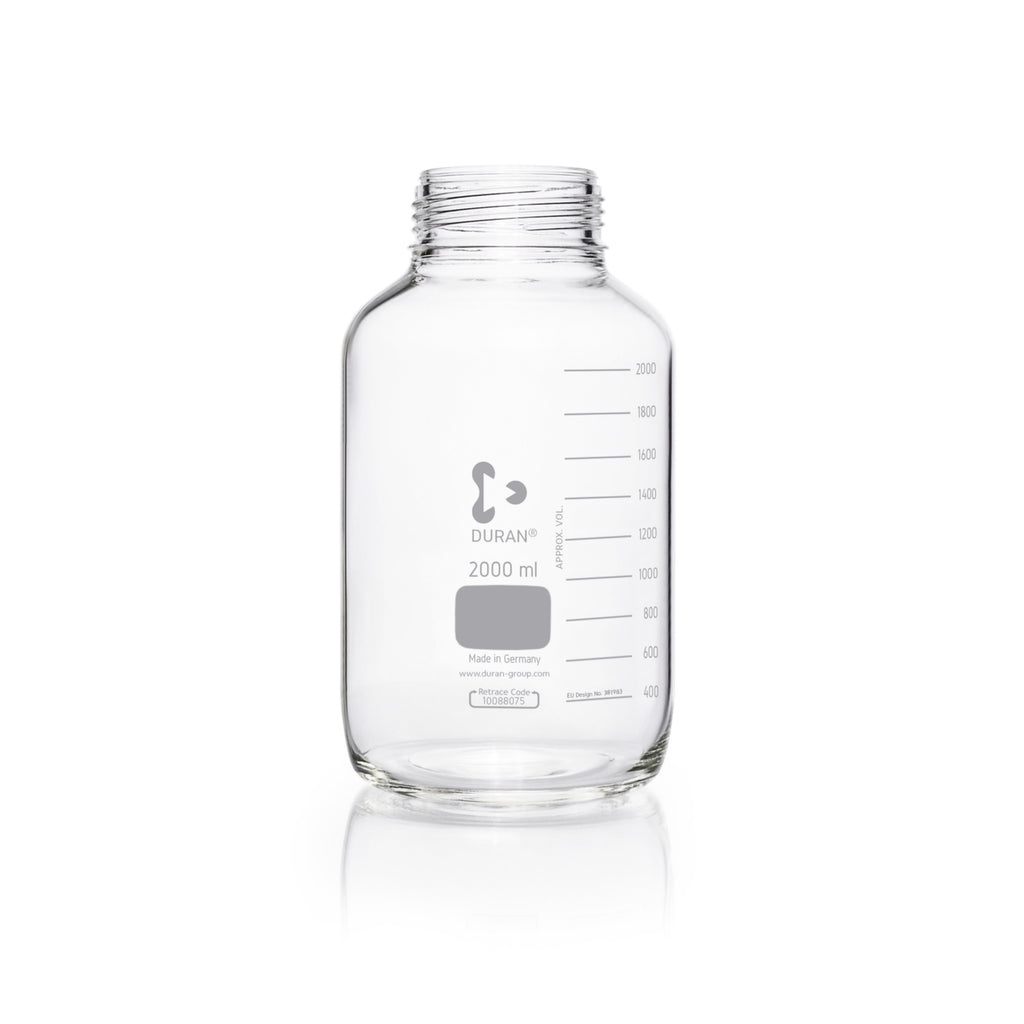 DURAN® GLS 80® Laboratory Bottle, Wide Mouth, Clear, without Screw Cap and Pouring Ring | DWK ...