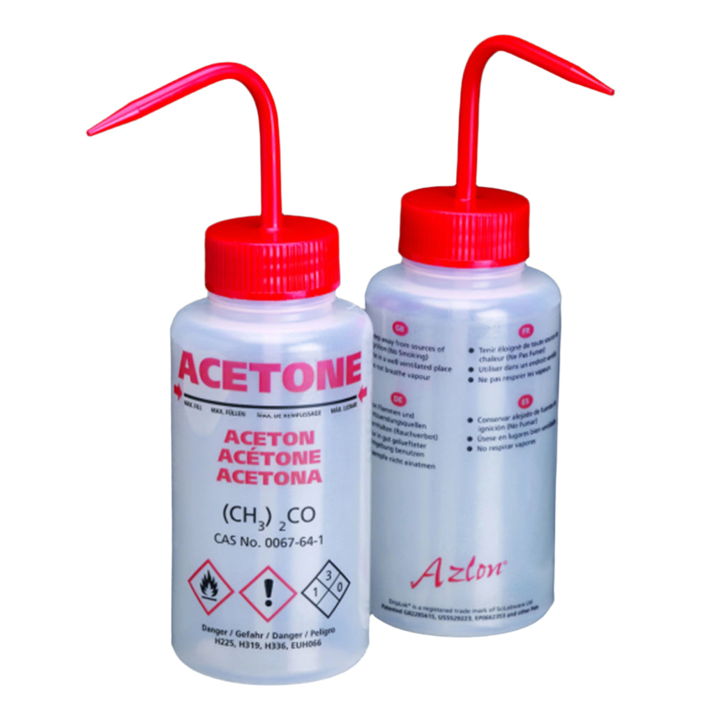 Azlon® Multi-Lingual Safety Venting Wash Bottle, Acetone | DWK Life ...