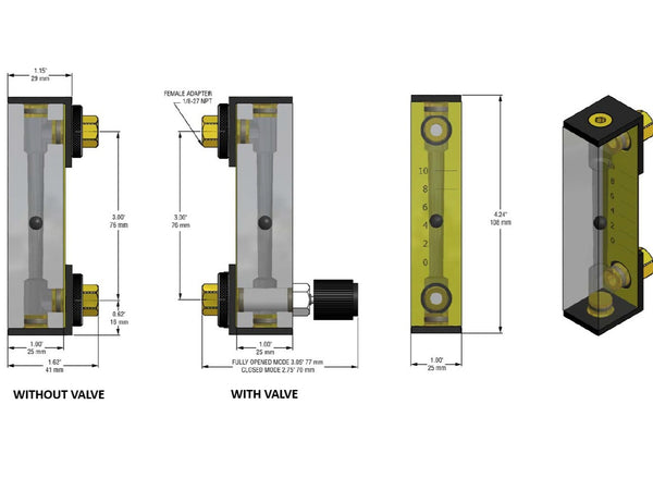 Aalborg Acrylic Flow Meter Kits with Direct Reading Scales | Aalborg