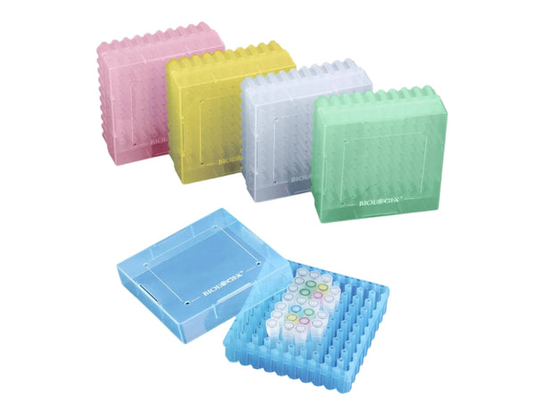 Biologix CryoKING PP Cryogenic Boxes, 2in 100-Well, Assorted Colors, 5 ...