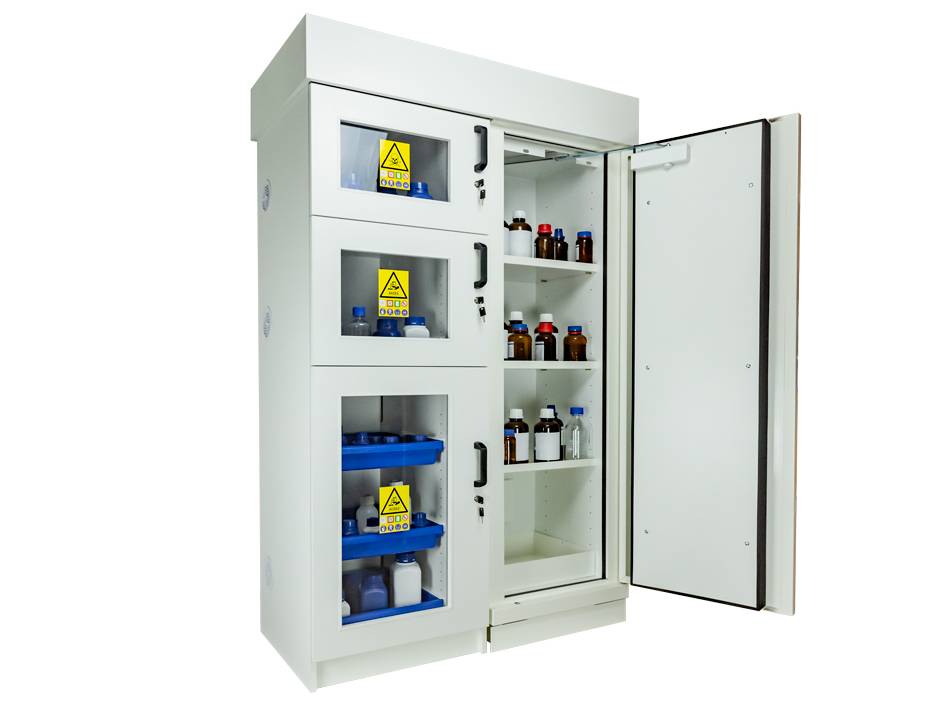 Ecosafe 2- Door Tall Safety Cabinet Type 90 - 4 Compartments, Corrosive ...