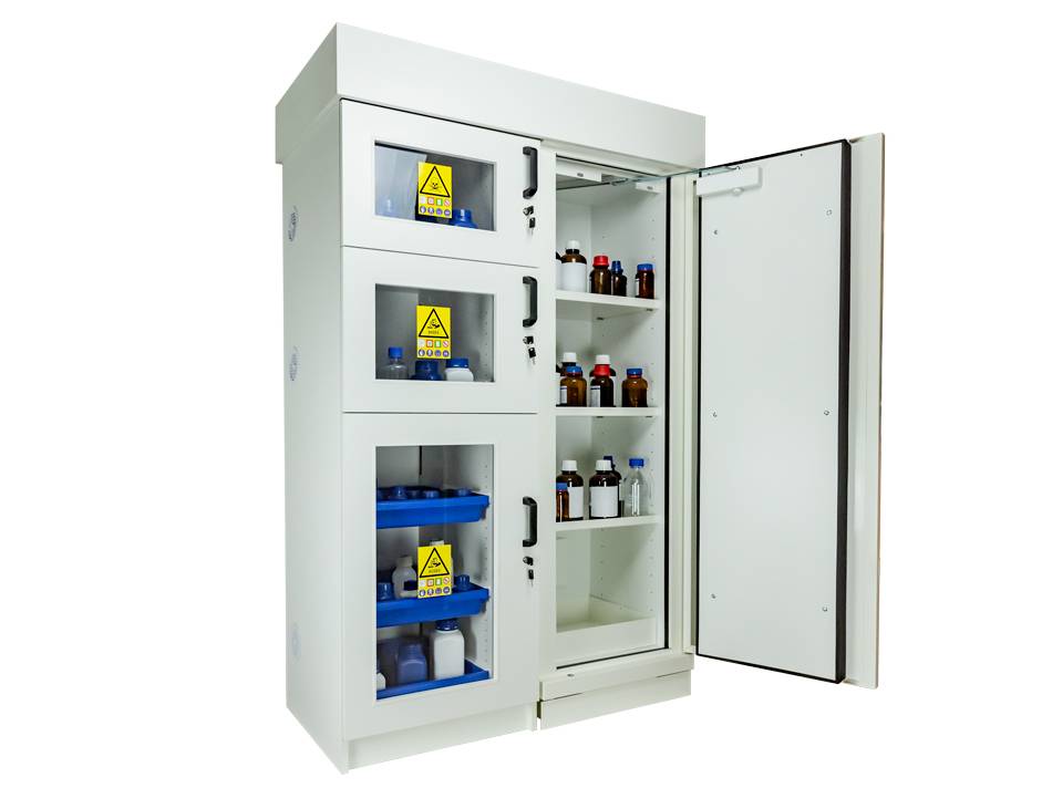 Ecosafe 2- Door Tall Safety Cabinet Type 90 - 4 Compartments, Corrosiv ...