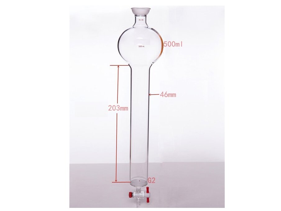 MSE PRO Chromatography Column with Sand Plate Storage Ball, 35/20 ...