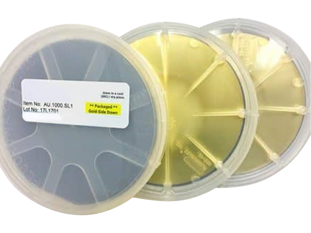 Platypus Silicon wafers coated with gold | 100-nm Au | Pack of 3 | Platypus