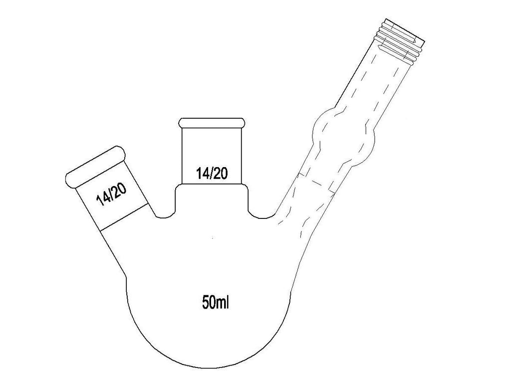 MSE PRO Two-Port Reaction Sphere Bottle with Vent Hole and High Vacuum ...
