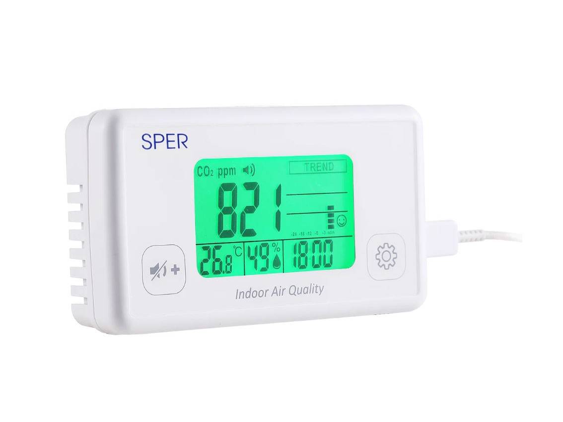 Sper Scientific Indoor Air Quality Monitor with Color Coded Display ...