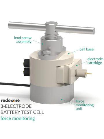 Three Electrode Battery Test Cell – Force Monitoring– MSE Supplies LLC