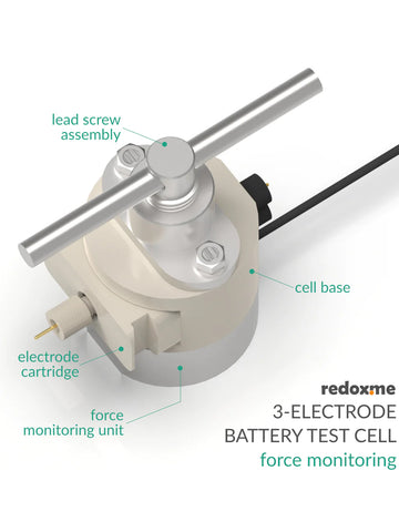 Three Electrode Battery Test Cell – Force Monitoring– MSE Supplies LLC