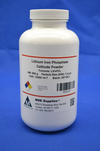 Lithium Iron Phosphate (LiFePO4) Cathode Powder 500g– MSE Supplies LLC